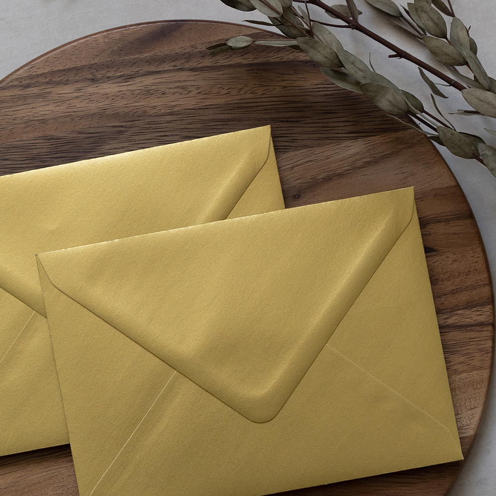 Gold Pearlescent Envelopes | C7/C6/5x7"/C5/Square | DIY